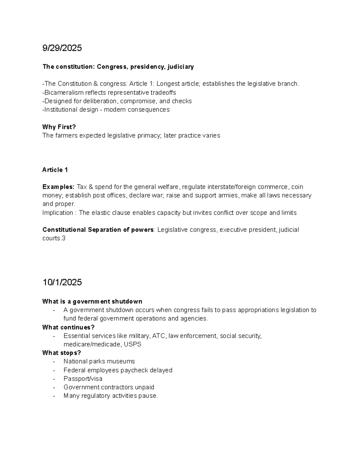 POSC 101: Constitution Overview - Congress, Presidency, and Judiciary ...