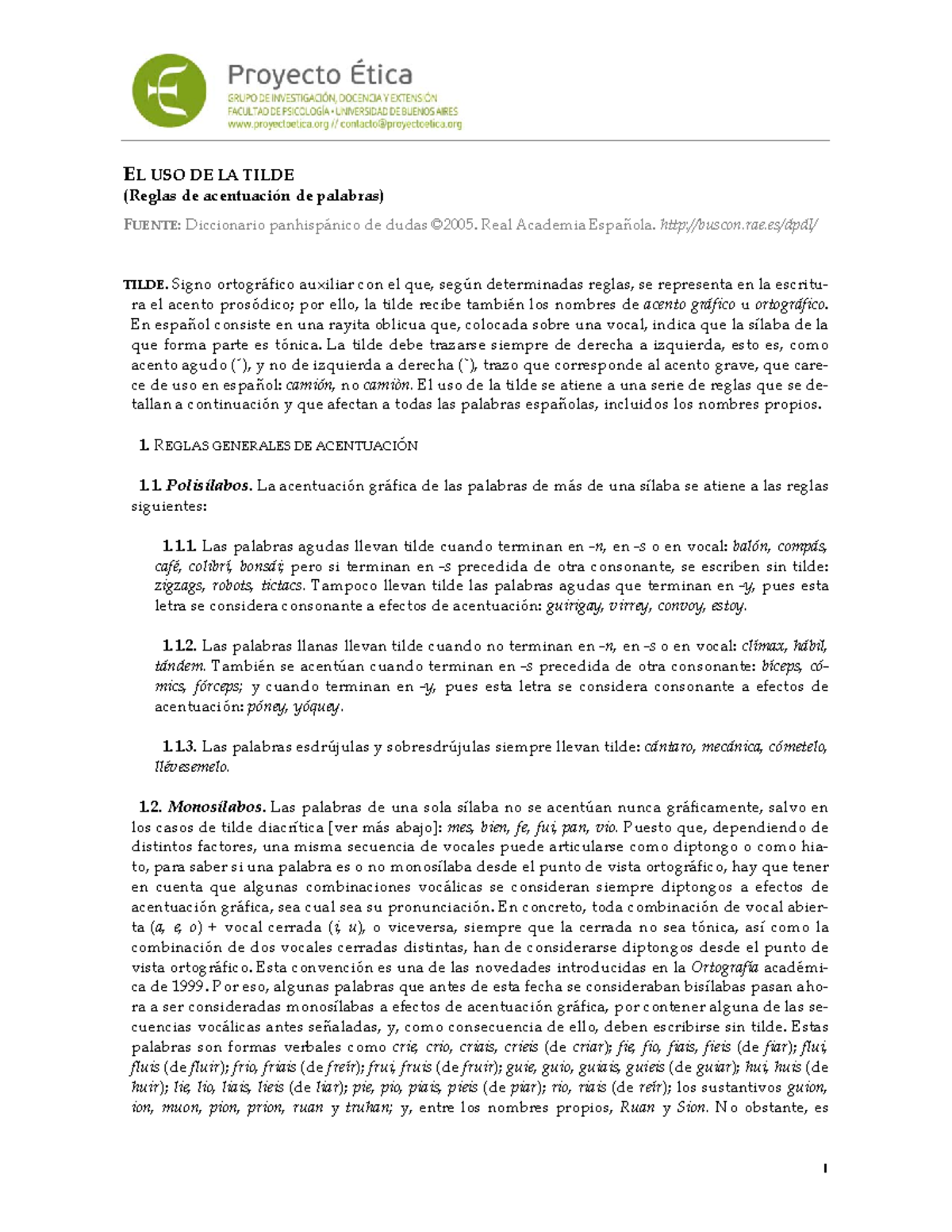Uso de la tilde - signos de puntuación - EL USO DE LA TILDE (Reglas de ...