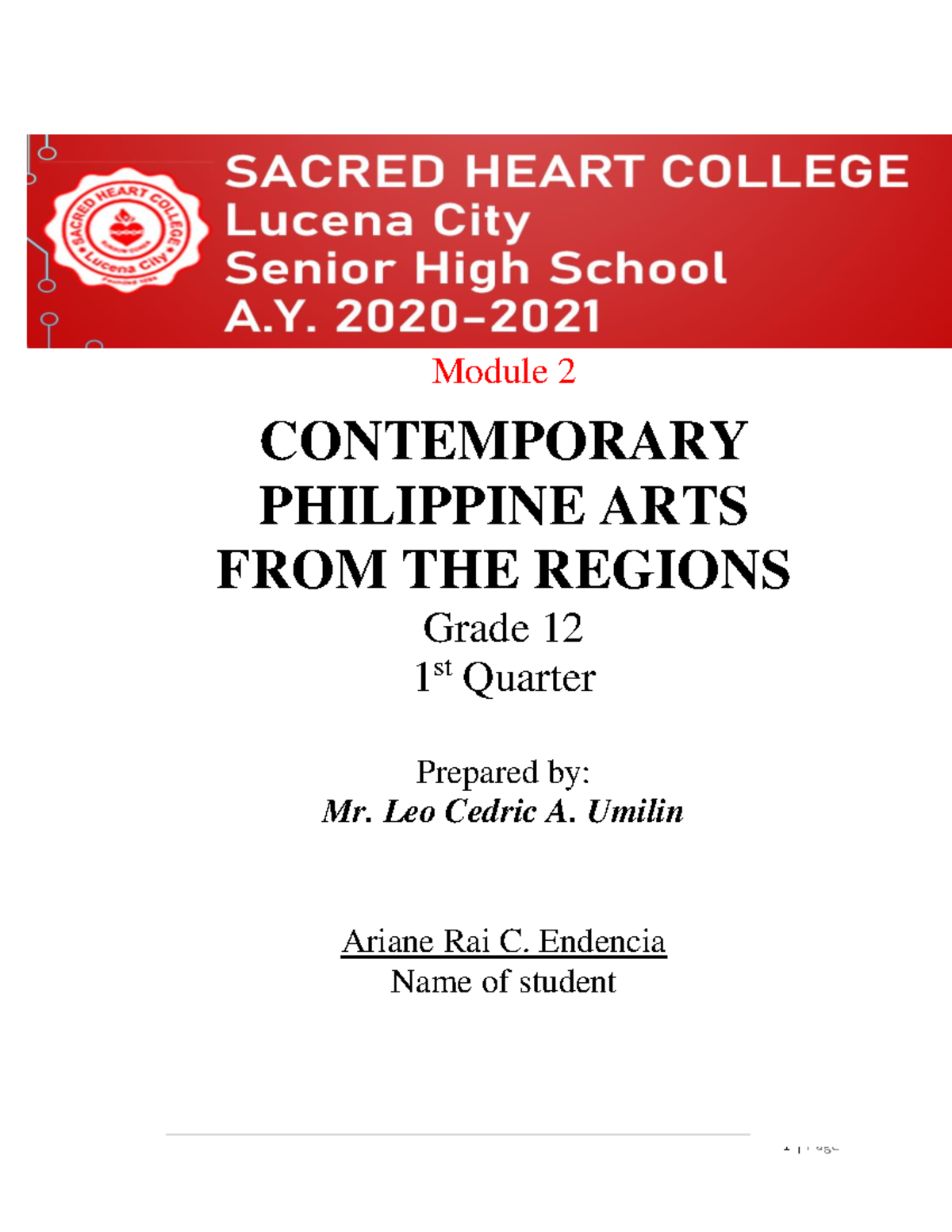 Contemporary Philippine Arts: Grade 12 Lecture Notes - Studocu