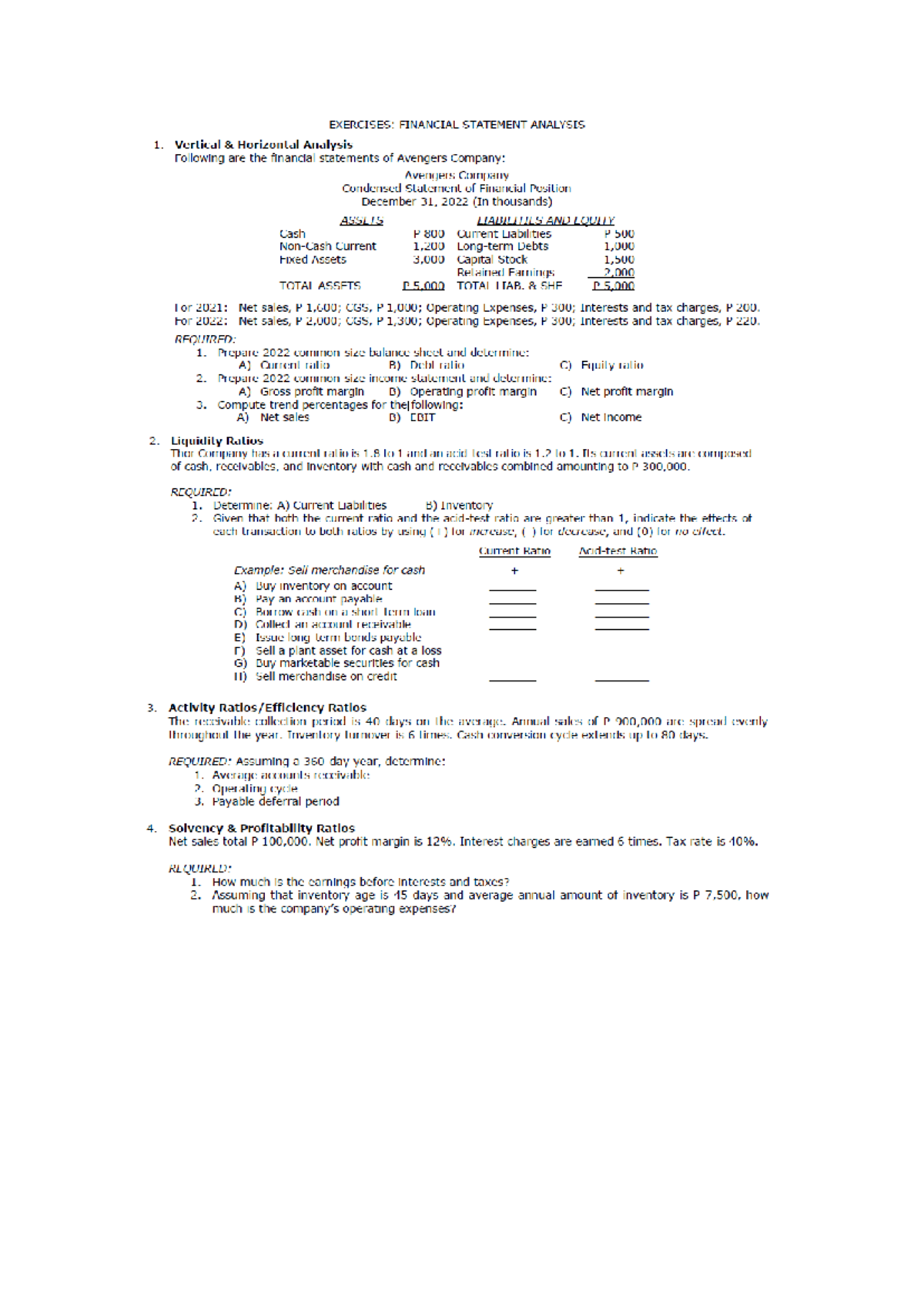 FS-Analysis-Activity - Financial accounting and reporting - Studocu