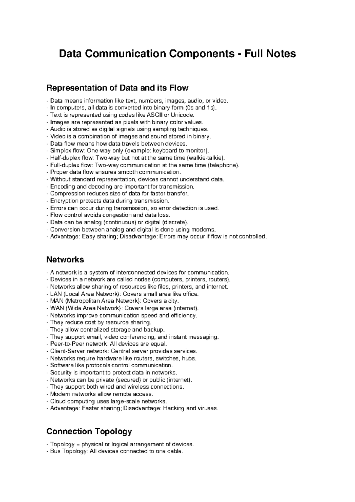 Data Communication Components: Comprehensive Notes on Data Flow and ...