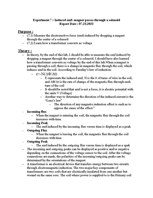 PHY2049L Exp 2 Data and Instructions - Instructions for Exp 2 data record, data analysis and lab ...