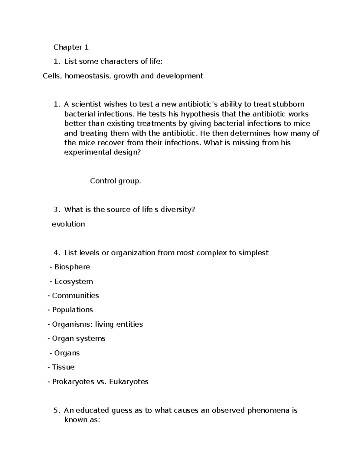 Biology Concepts Review: Macromolecules, Cells, and Energy (Course Code ...
