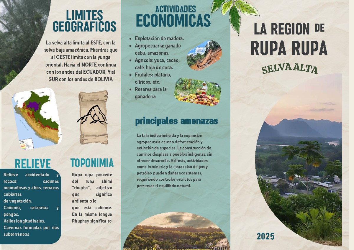 Folleto Ecológico Natural Verde: Límites y Amenazas de Rupa Rupa - Studocu