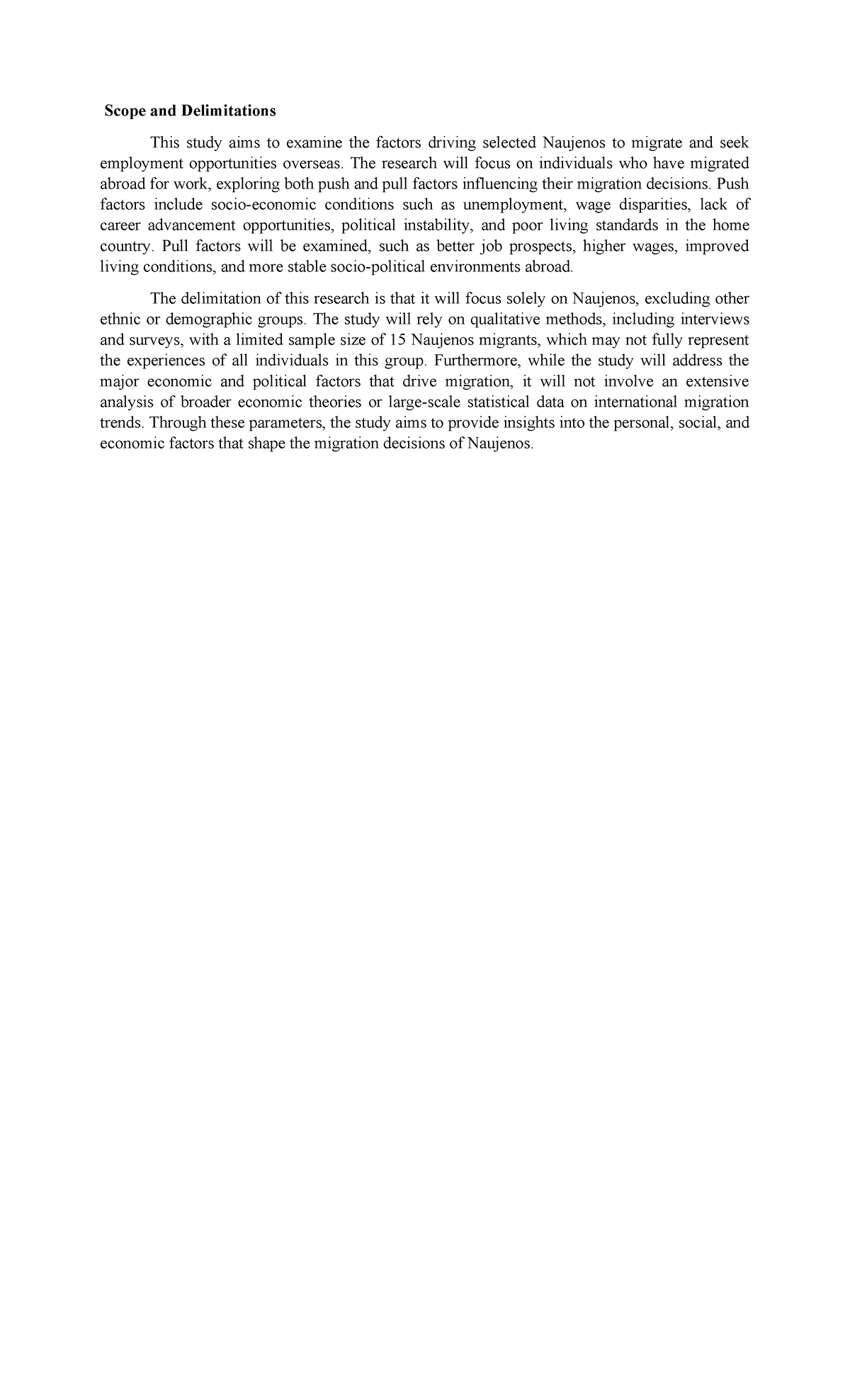 Scope and Delimitations PR1 - Scope and Delimitations This study aims ...