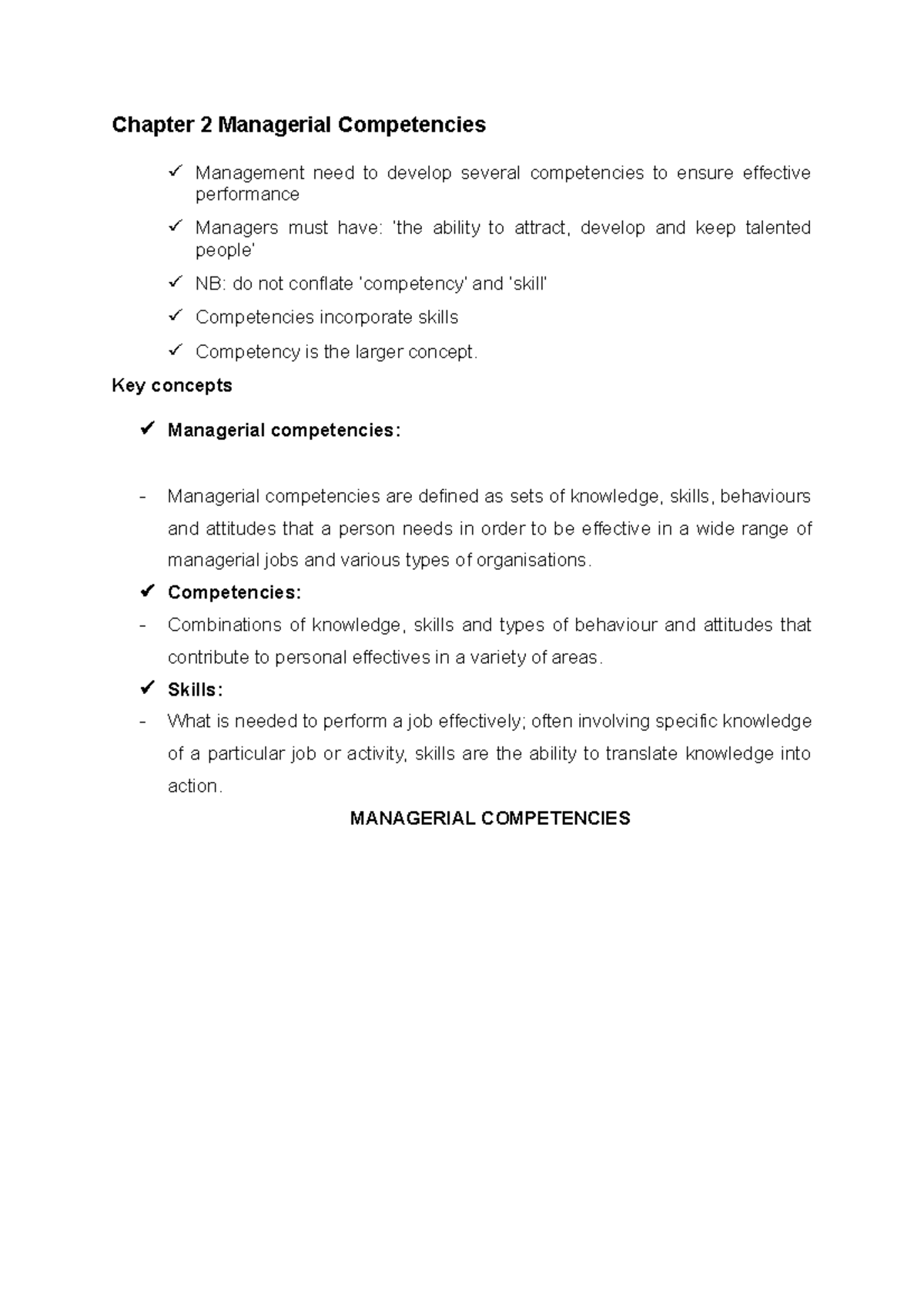 Chapter 2 Notes - Summaries, Q&A, and Learning Objectives on Managerial ...