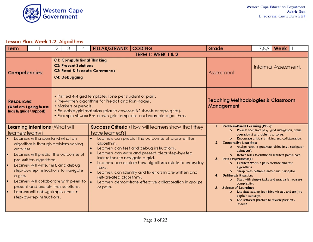 FINAL 2025 Grade 11 Mathematics Annual Teaching Plan (ATP) - Studocu
