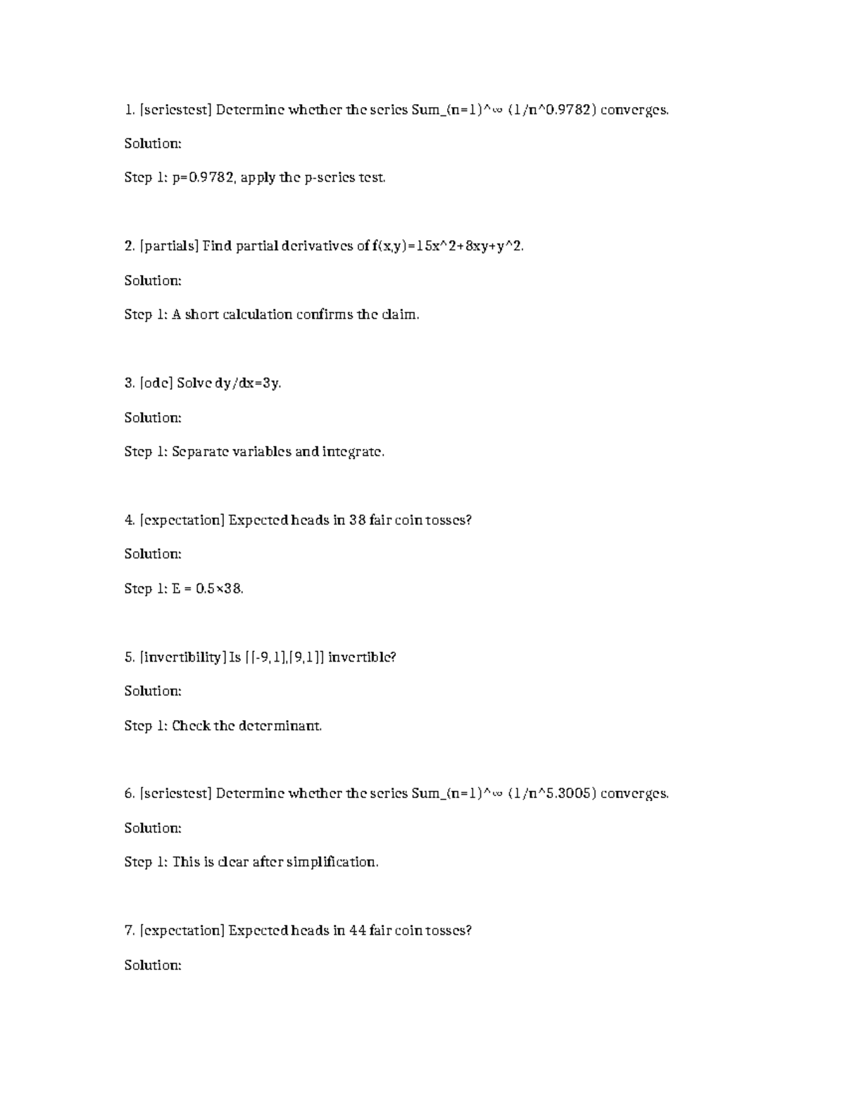 Math 7401 - Series Convergence & Derivatives Solutions - Studocu