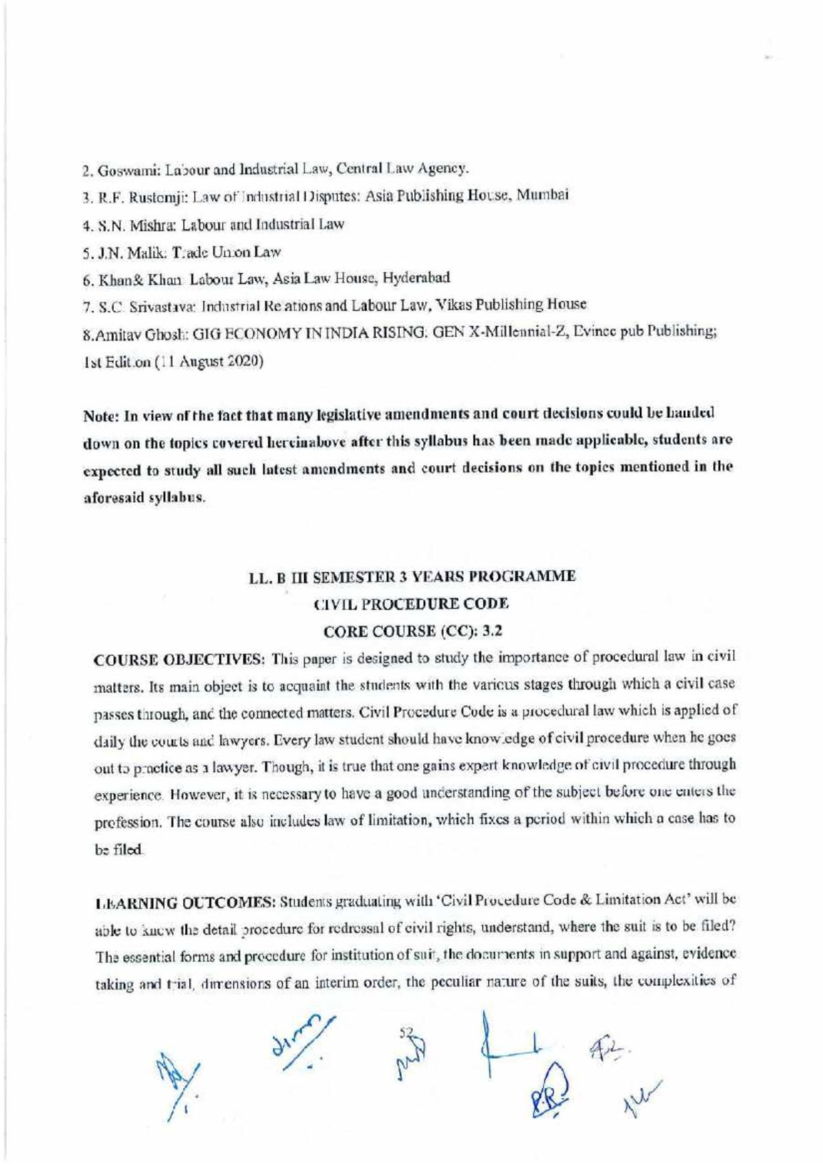 LL.B Semester 3: Comprehensive Syllabus for Core & Elective Courses ...