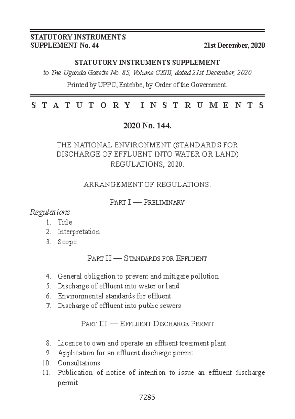 National Environment Effluent Discharge Regulations 2020: Compliance ...