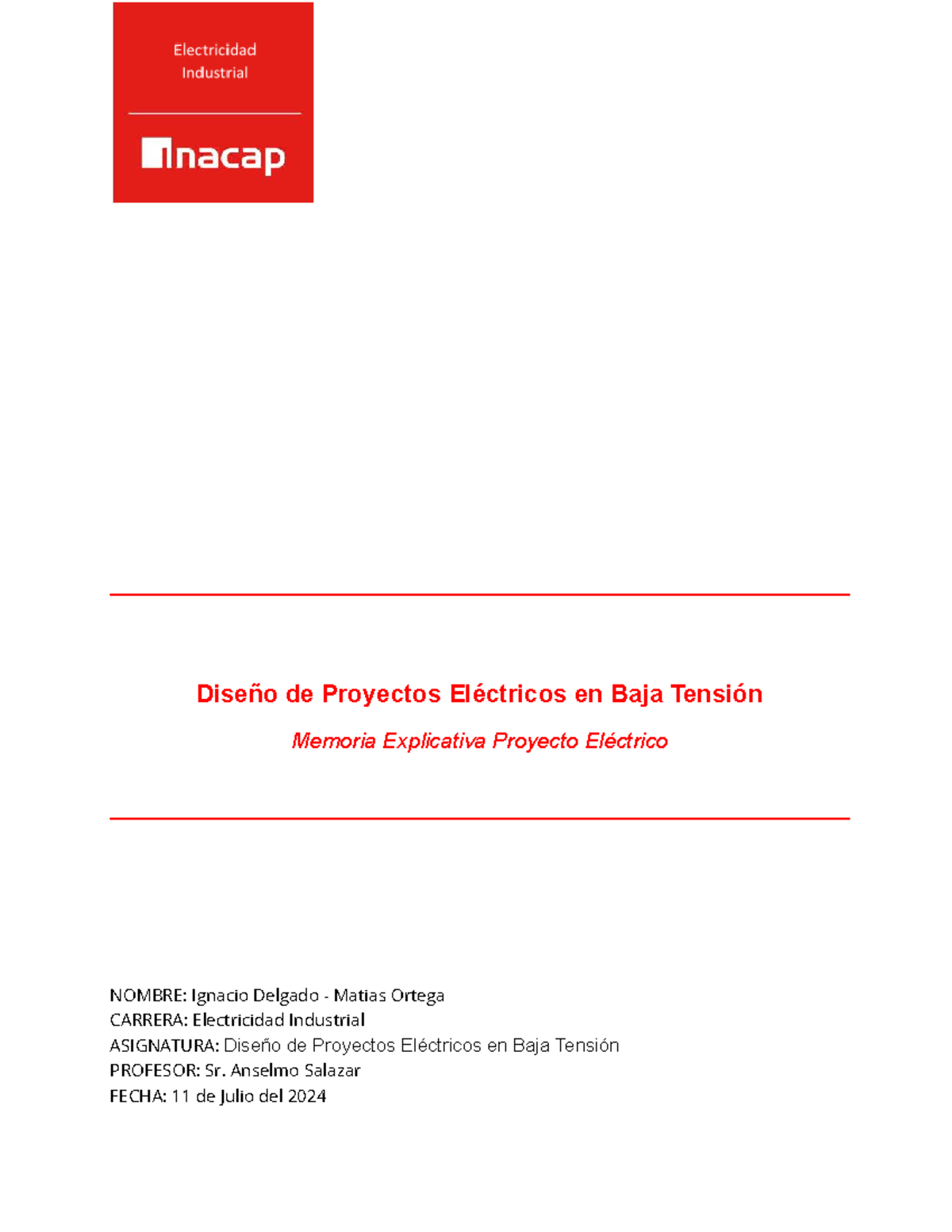 Memoria Explicativa Proyecto Eléctrico Edificio Miguel Claro - DEPE 2024 - Studocu