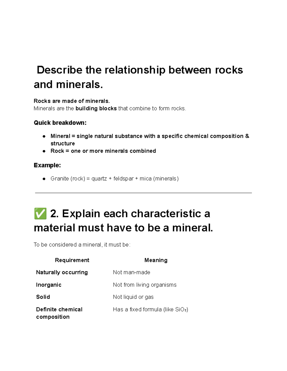 Geology 101: Rocks and Minerals Overview - Studocu