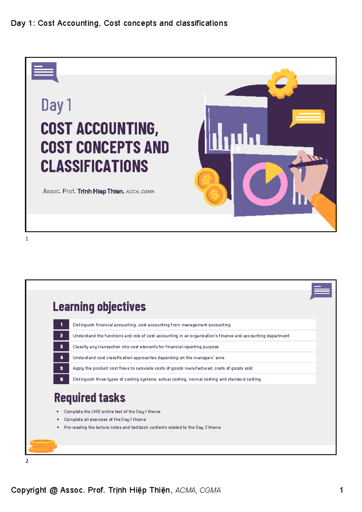C1 - Day 1: Cost Accounting Concepts and Classifications - Studocu