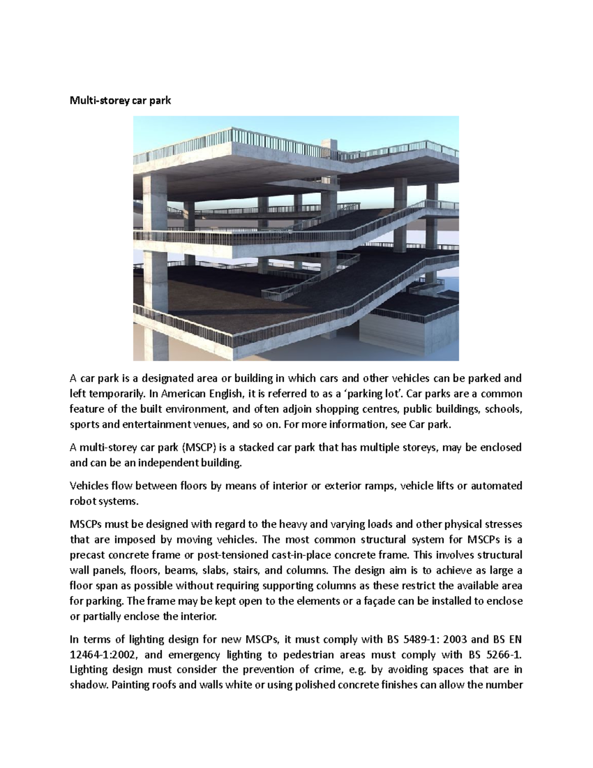 Multi-Level Car Parking: Research Insights and Design Advantages - Studocu