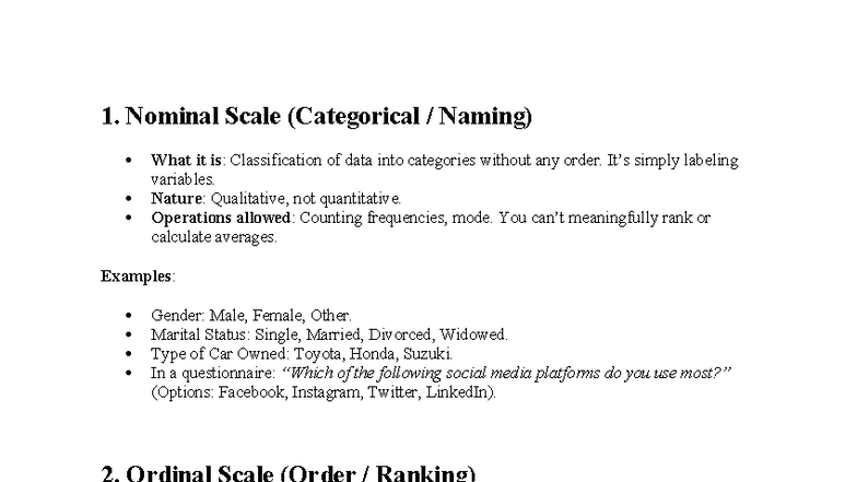 Lecture 7: Understanding Measurement Scales in Business Research - Studocu