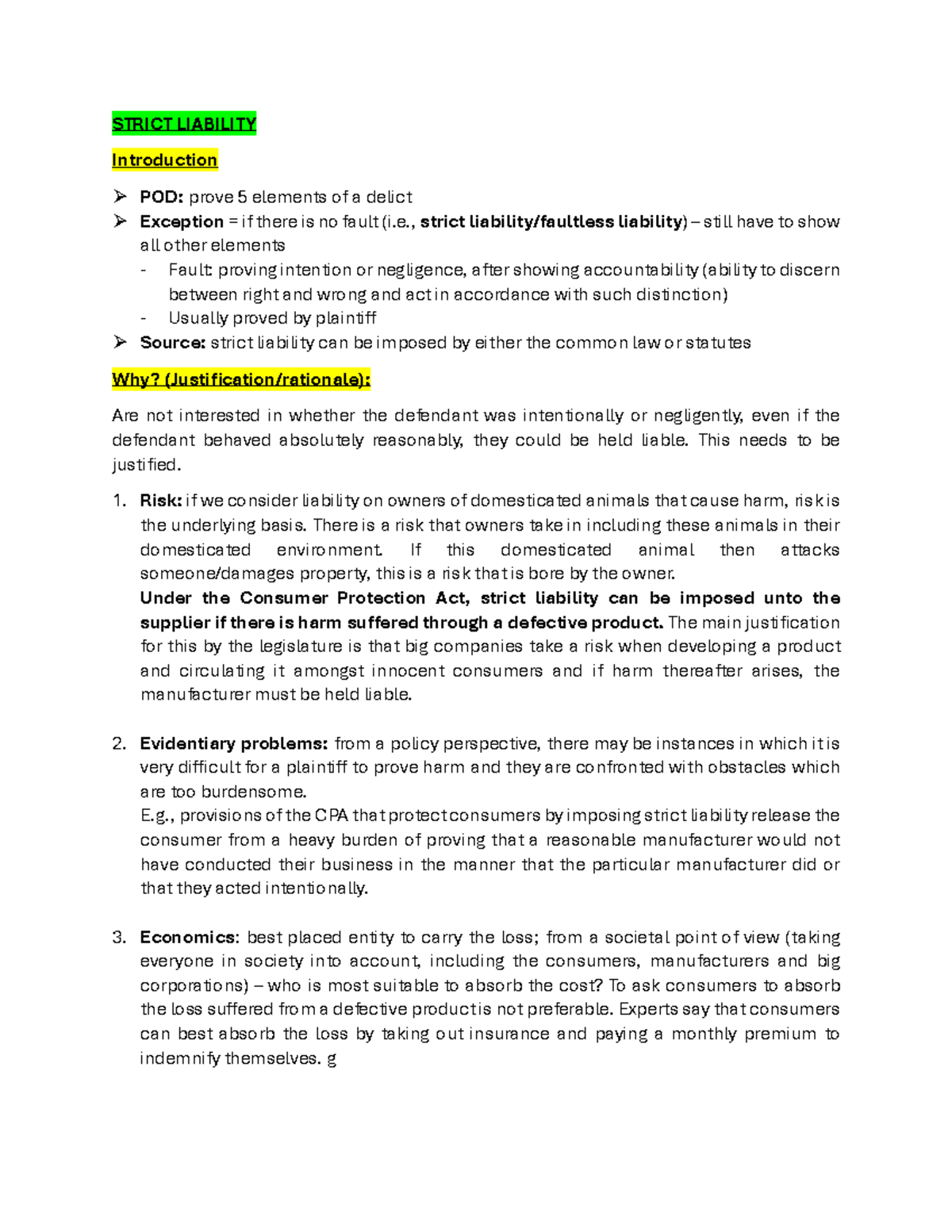 Strict Liability in Delict: Key Principles and Owner Responsibilities ...