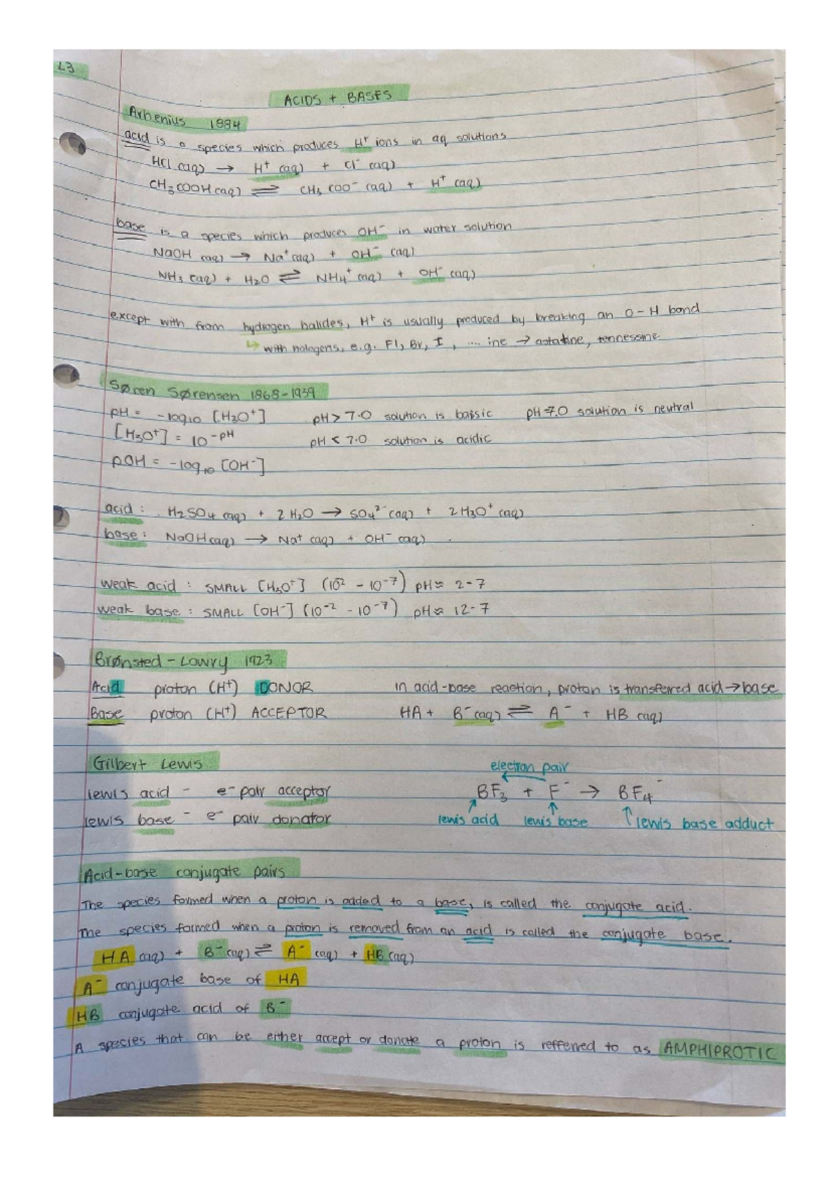 43 ACIDS & BASES: Key Concepts & Definitions for Chemistry 101 Notes ...