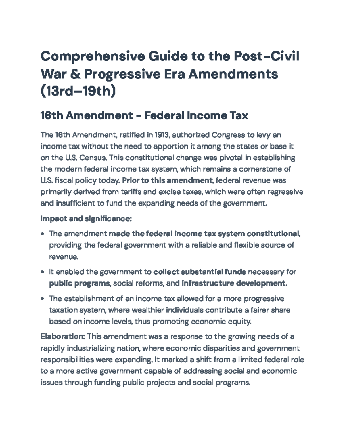 Comprehensive Overview of the 13th to 19th Amendments (PCE 101) - Studocu
