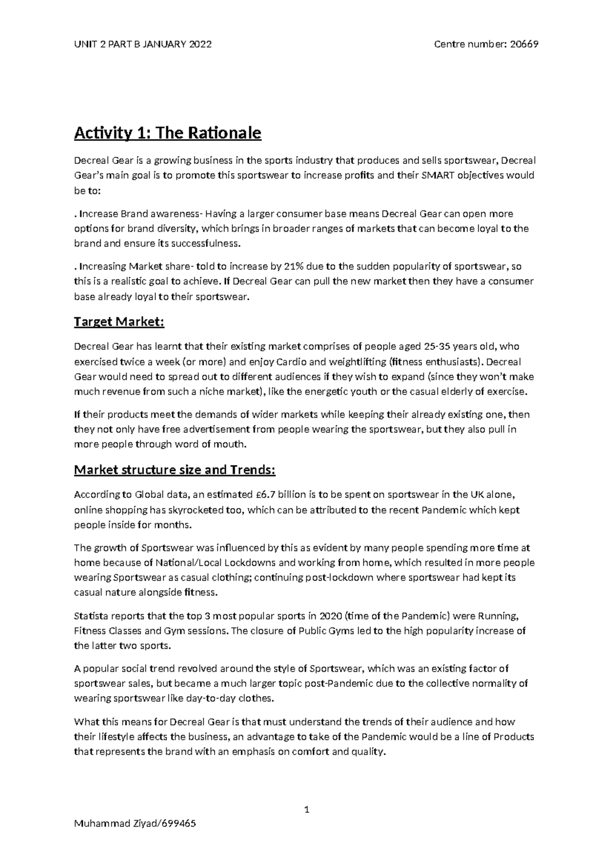 Decreal Gear Marketing Strategy Analysis - UNIT 2 PART B - Studocu