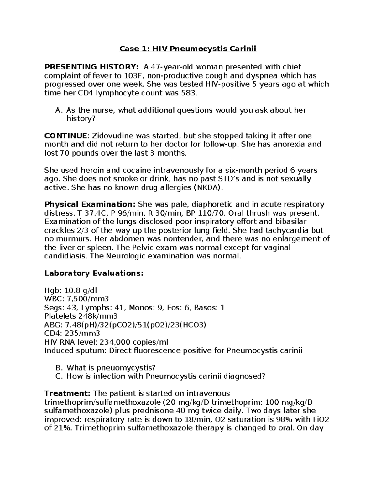 Case Study: HIV & Immune Disorders - Part 2 Analysis - Studocu