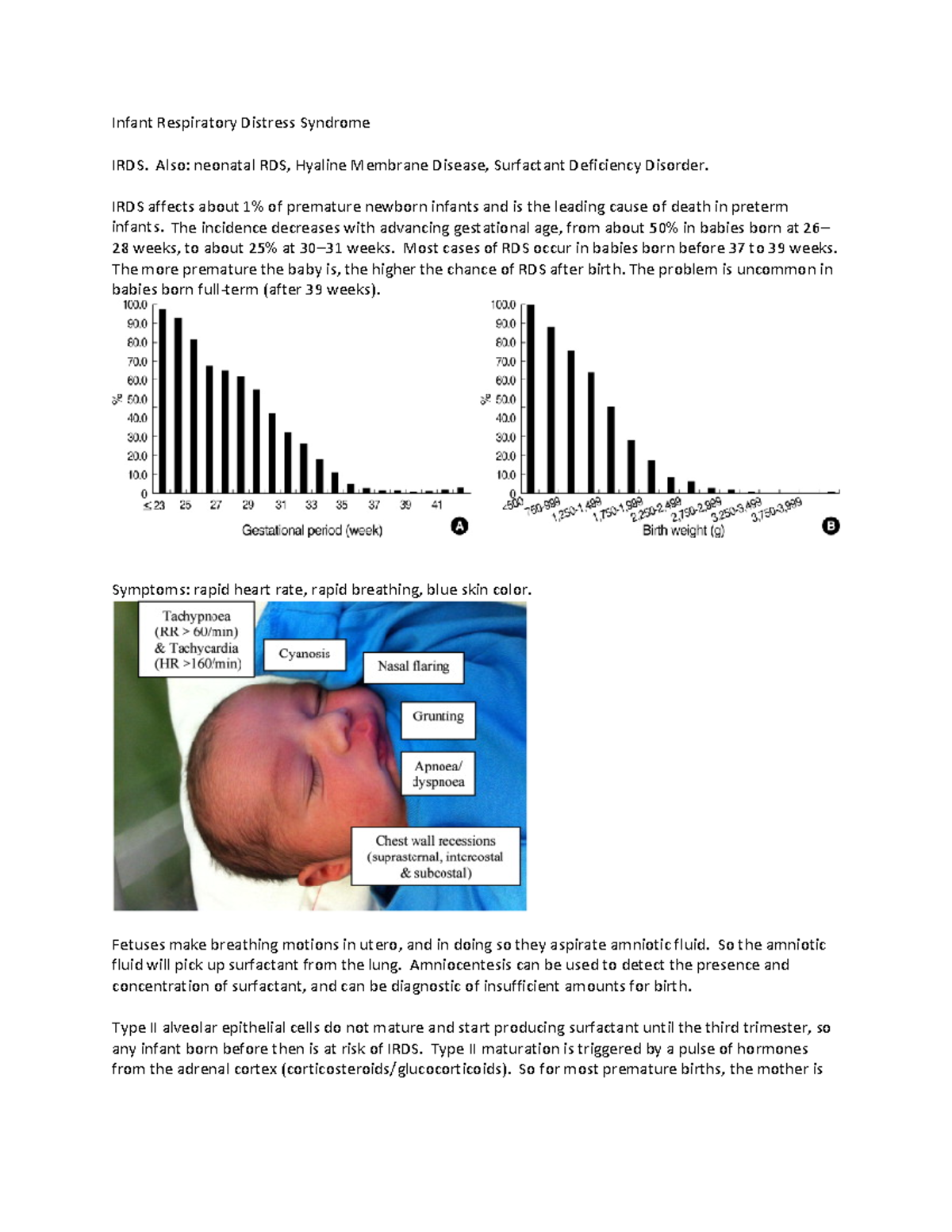 Infant Respiratory Distress Syndrome - Also: neonatal RDS, Hyaline ...