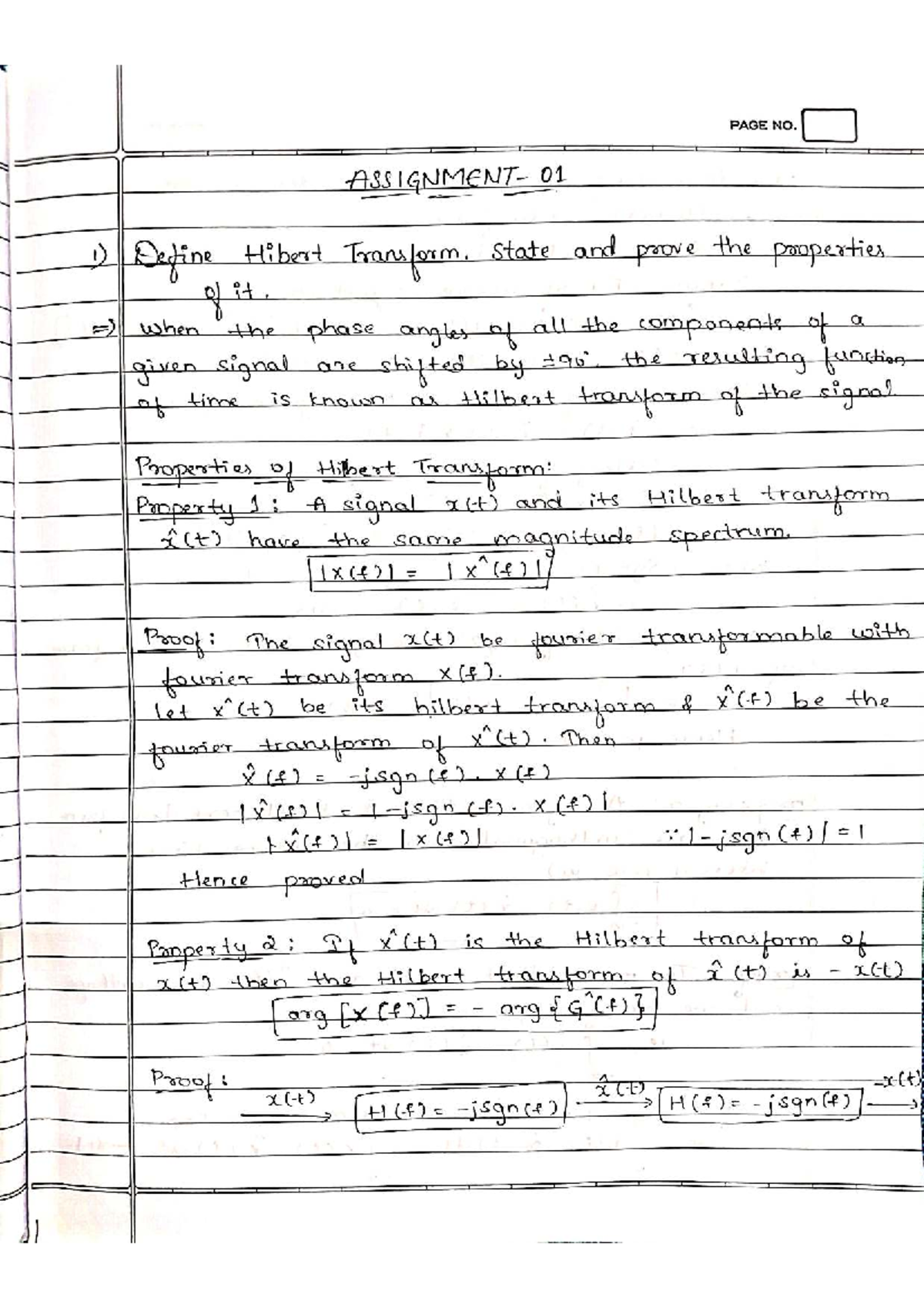 DC Assignment 1: Hilbert Transform and Signal Processing Concepts - Studocu