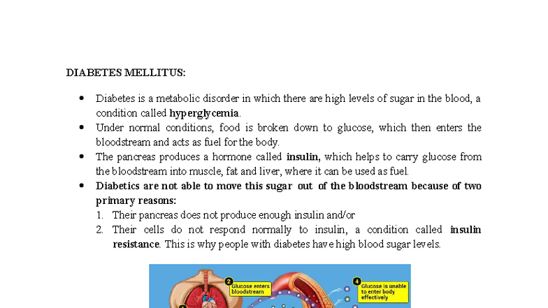 DIABETES MELLITUS: Understanding Types, Symptoms & Risks - Studocu