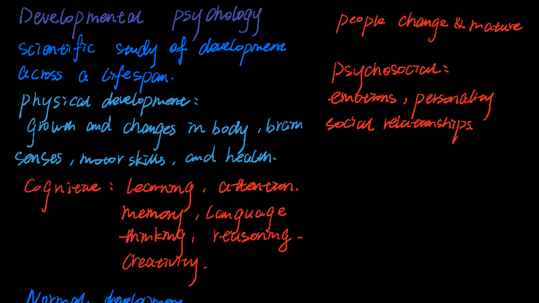 Developmental Psychology: Lifespan Changes & Milestones (Ch. 12-15 ...