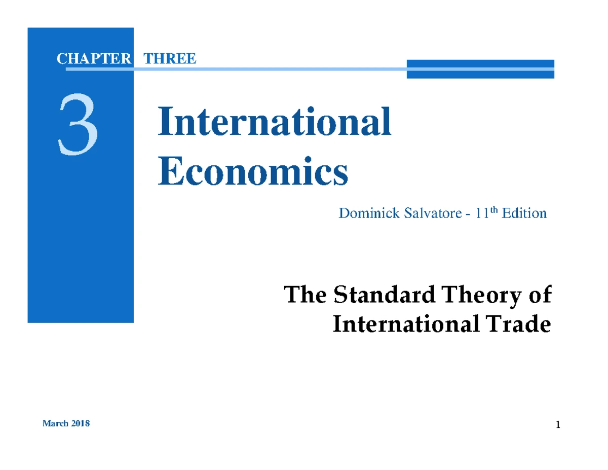 Chapter 5 - International Economics - CHAPTER F I V E 5 International ...