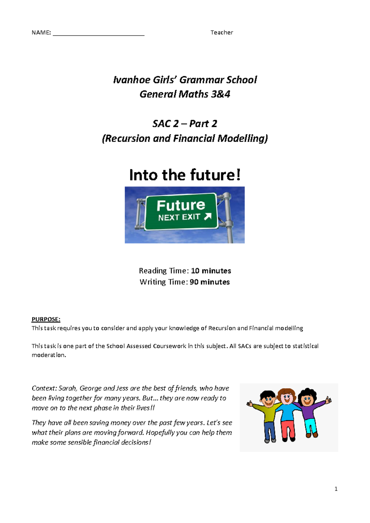 General Maths 3&4 - SAC 2: Recursion & Financial Modelling Insights ...