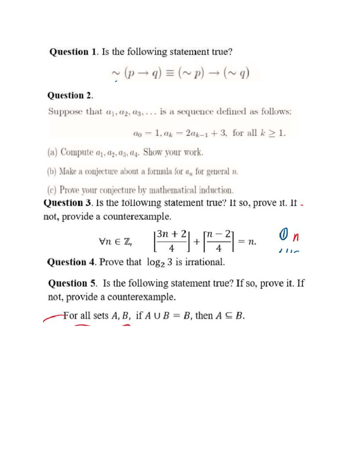 MTH314 Final Exam Review Questions and Solutions - Studocu