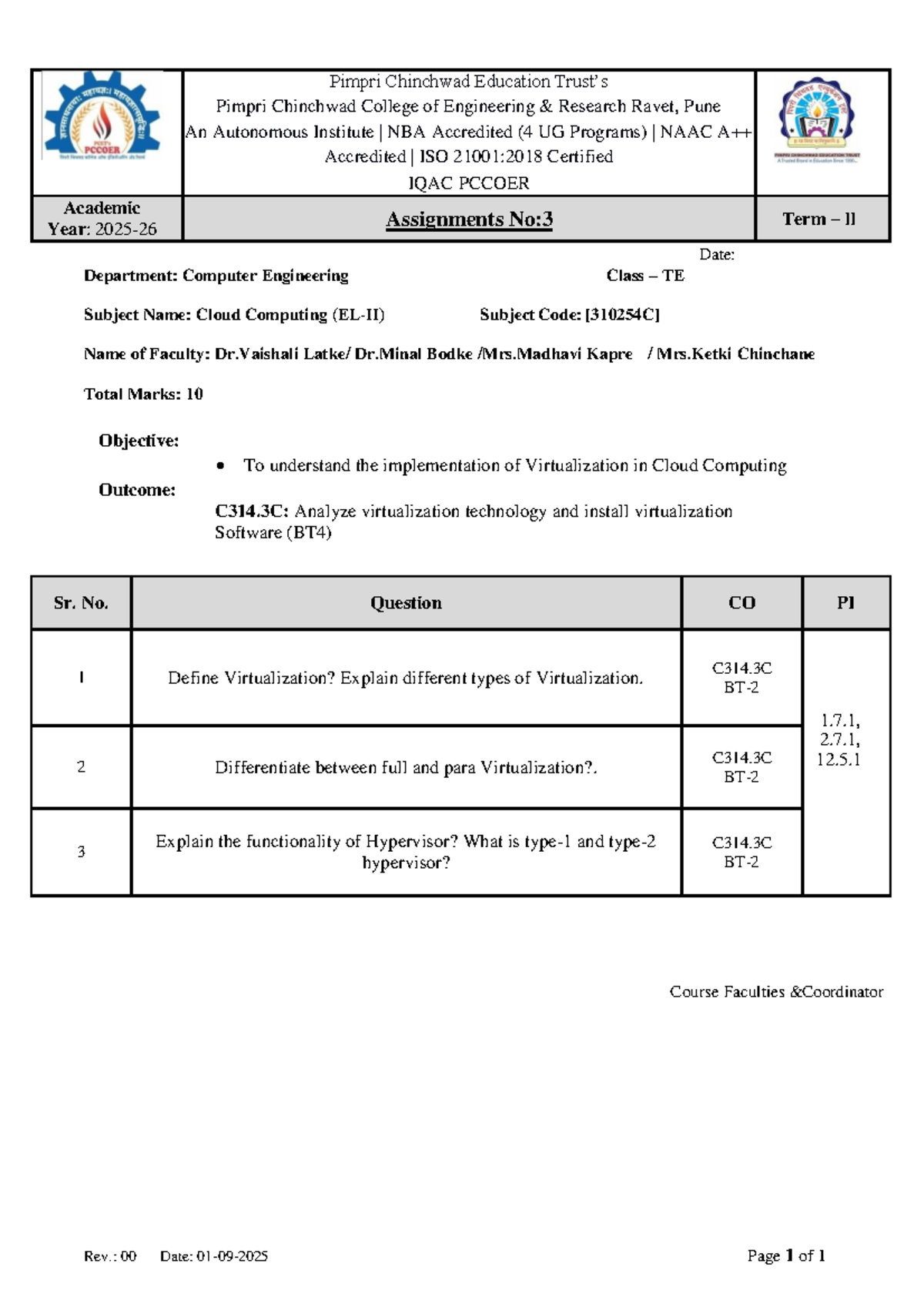 TE Computer Engineering - Cloud Computing Assignment No. 3 - Studocu