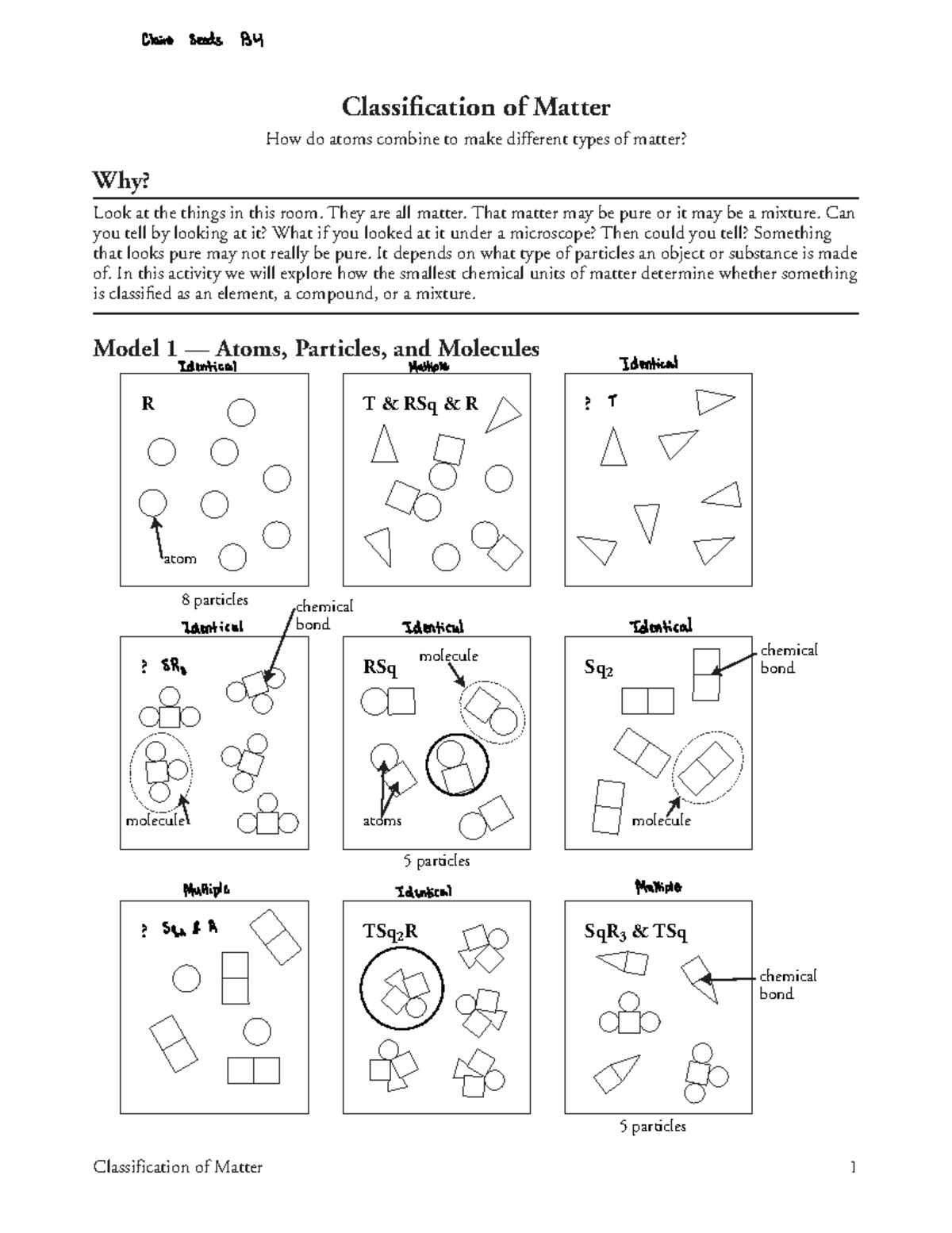 Classes of Matter - B4 Classification of Matter and Atomic Structure ...