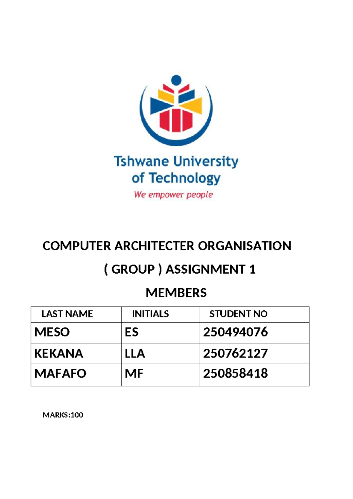 CAO216D Computer Architecture Assignment 1: Vendor Comparison & CPU ...