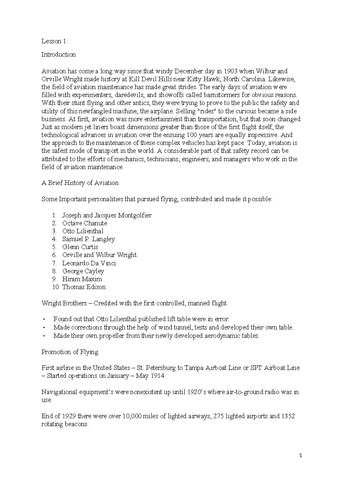 Aviation Maintenance Fundamentals - Lesson 1 Overview (AMM-2811) - Studocu