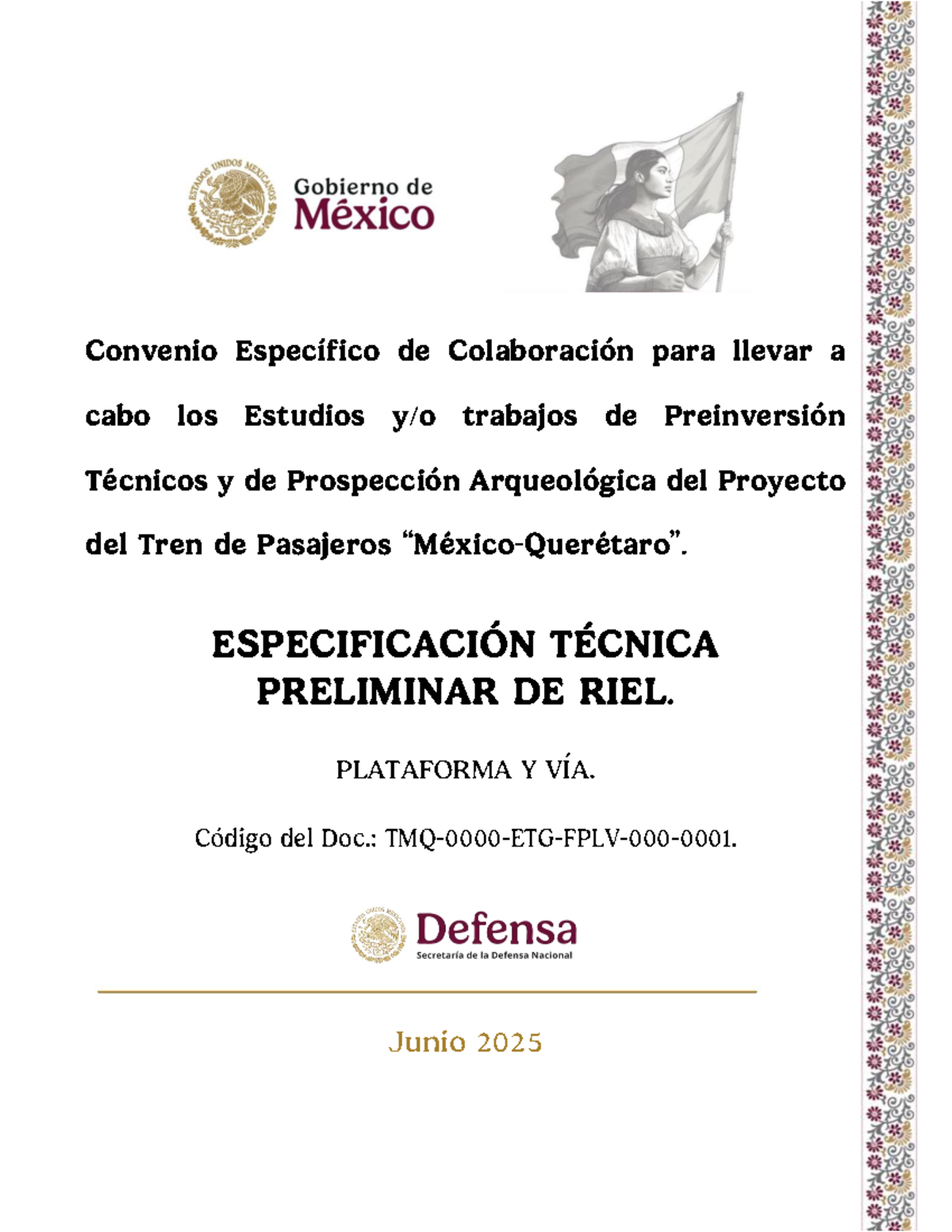 Especificación Técnica del Riel para el Proyecto del Tren de Pasajeros ...