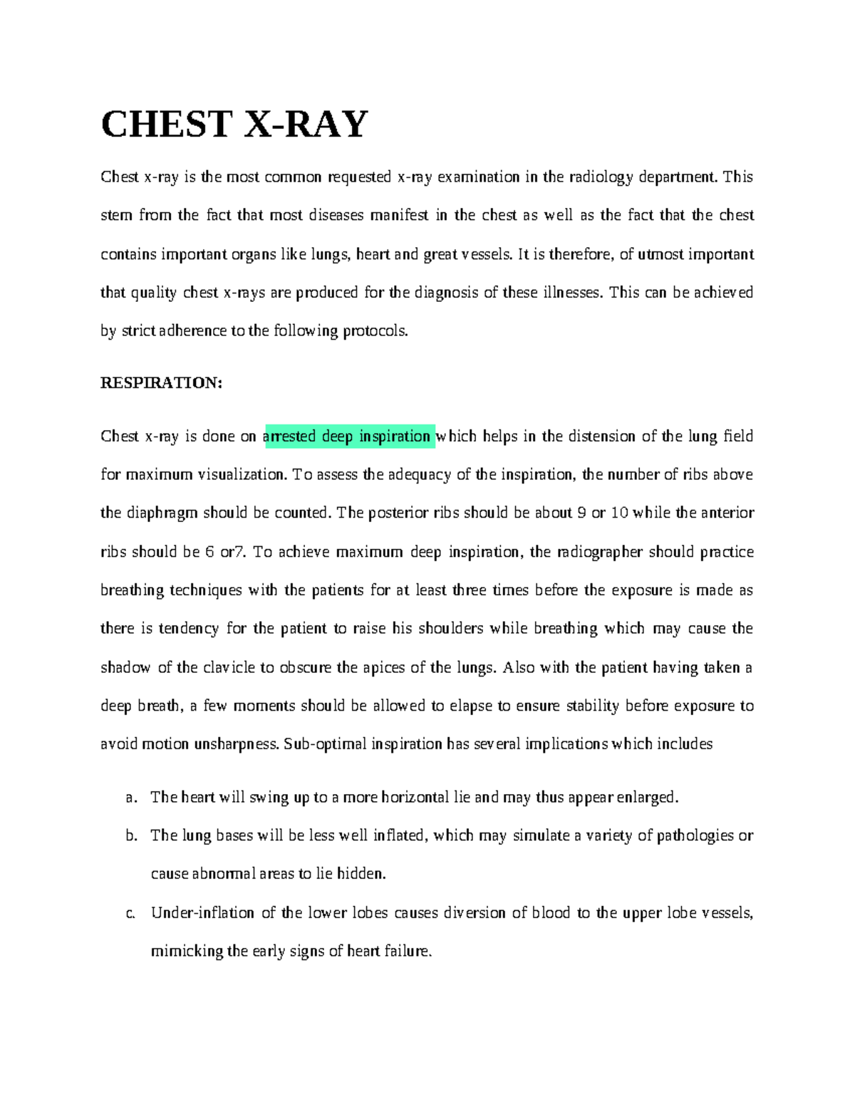 CHEST 101: Comprehensive Guide to Chest X-Ray Techniques and Protocols ...