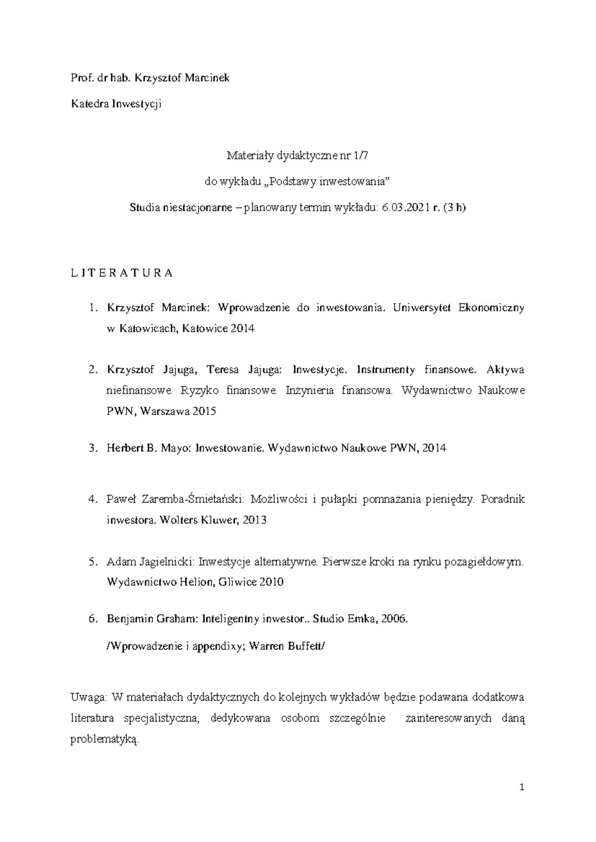 PI Wykład 1 NS scalone - cdetroi jgfe - Prof. dr hab. Krzysztof ...