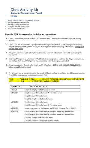 Activity 6a - Recording Transactions Activity Sheet - Class Activity 6a ...