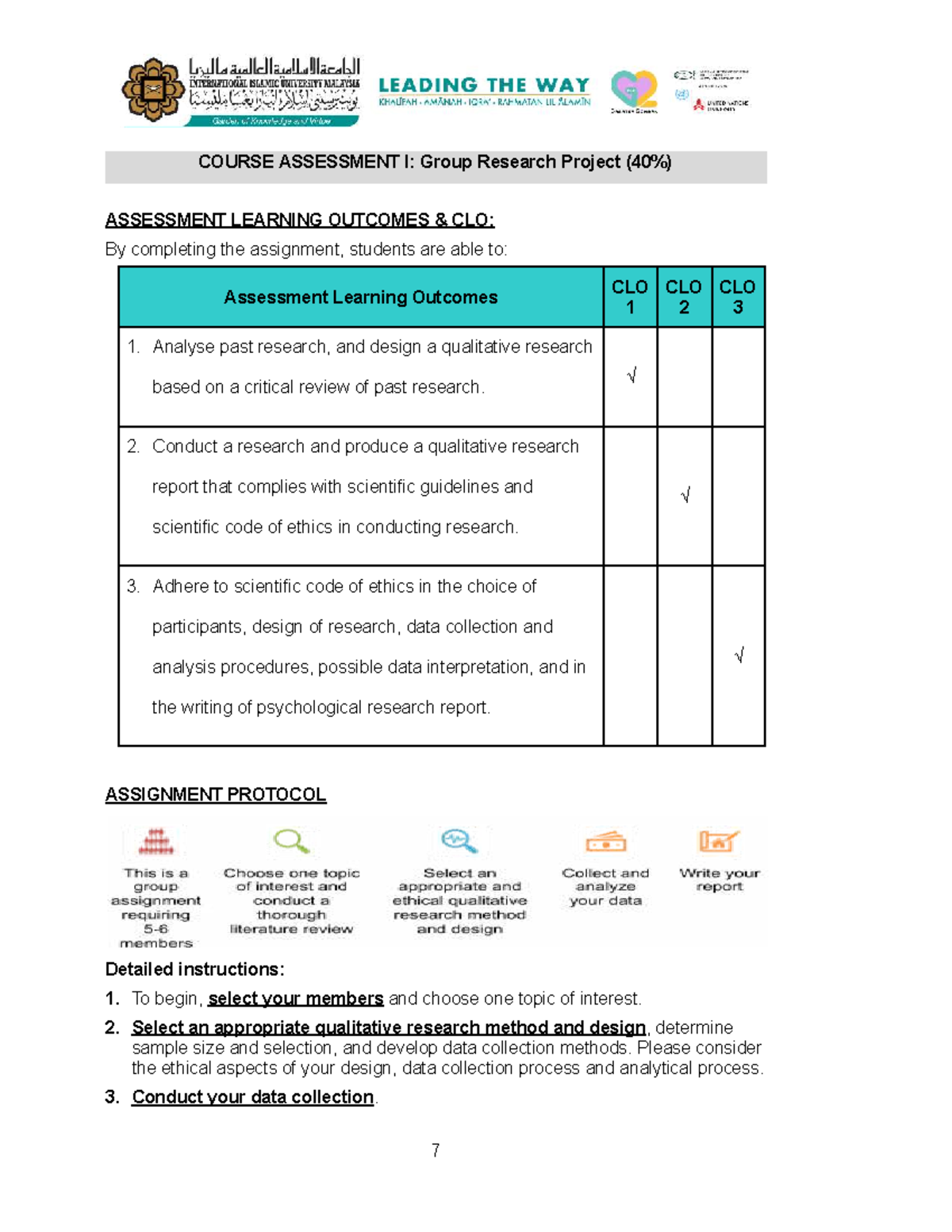 COURSE ASSESSMENT I: Group Research Project Guidelines & Rubric - Studocu