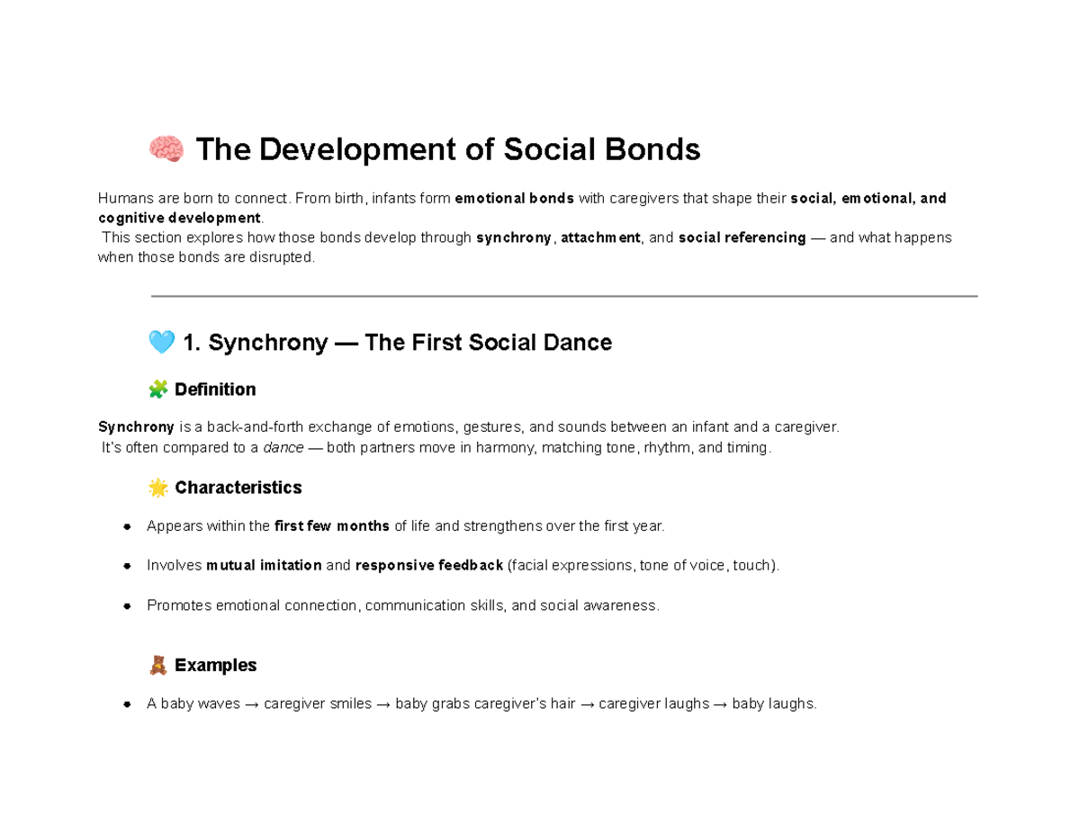 The Development of Social Bonds: Attachment & Emotional Growth (PSY 101 ...