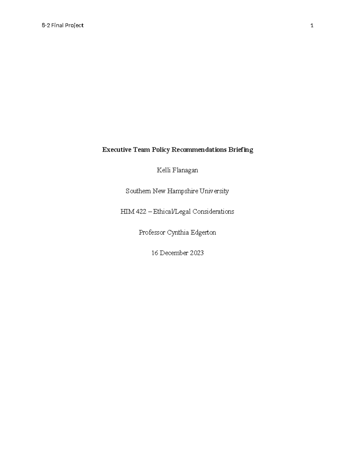 HIM 422 Final Project: Ethical Response to Patient Data Breach - Studocu