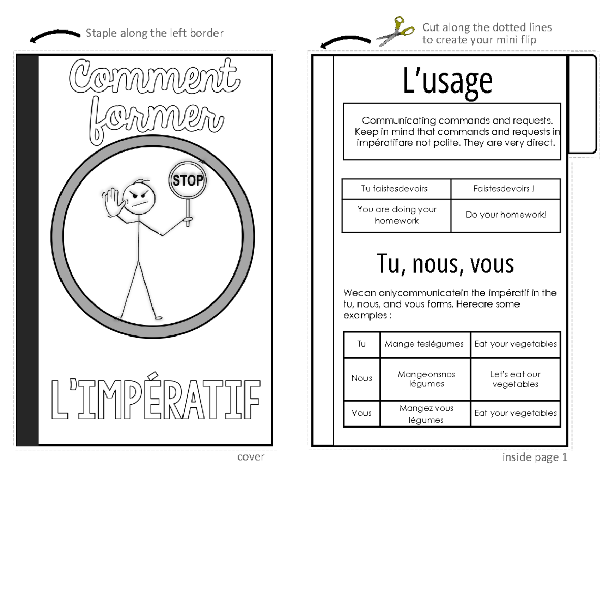 Imperative Flip Book - French Commands & Requests (FR101) - Studocu