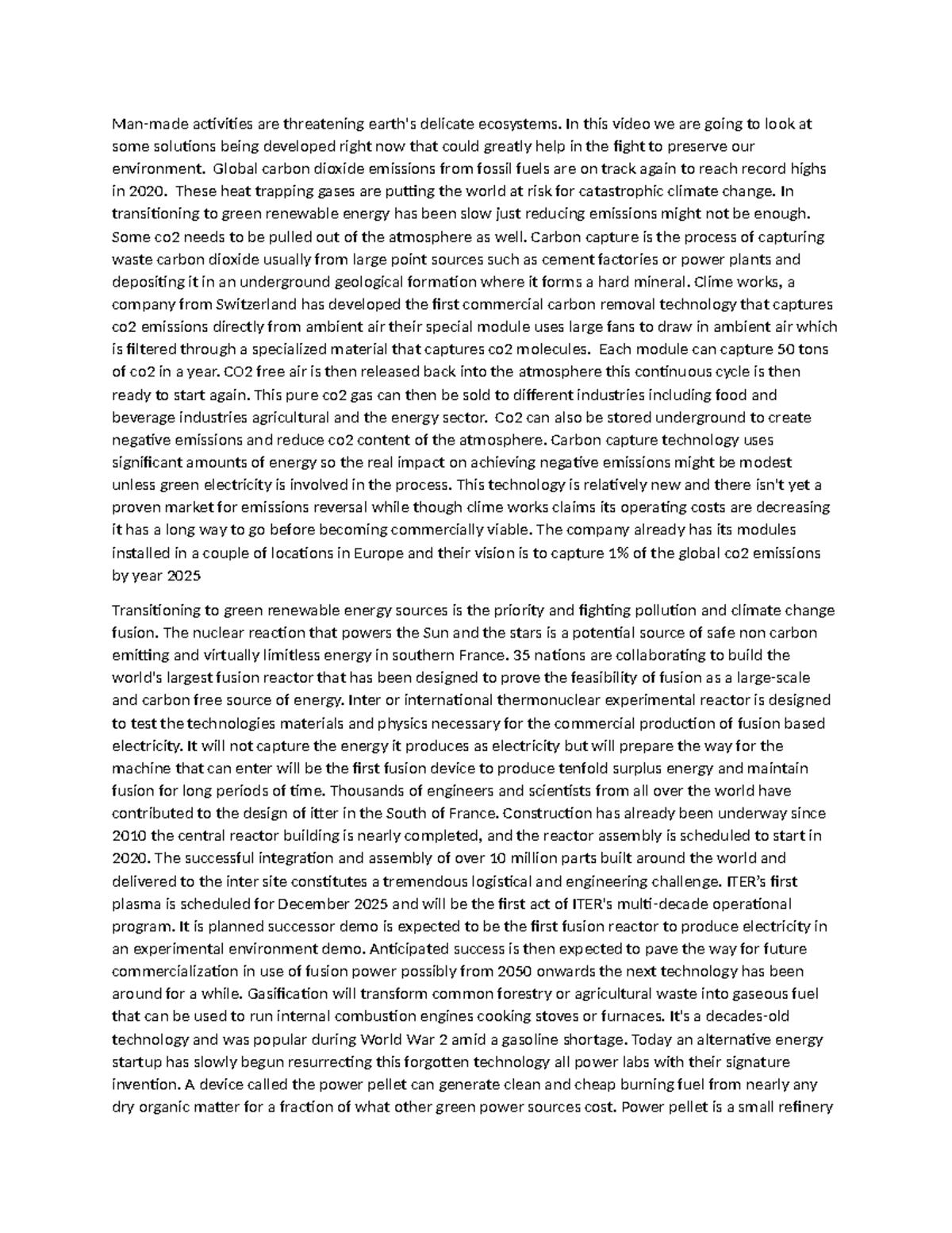 Envisci - Lecture Notes - Man-made activities are threatening earth's ...