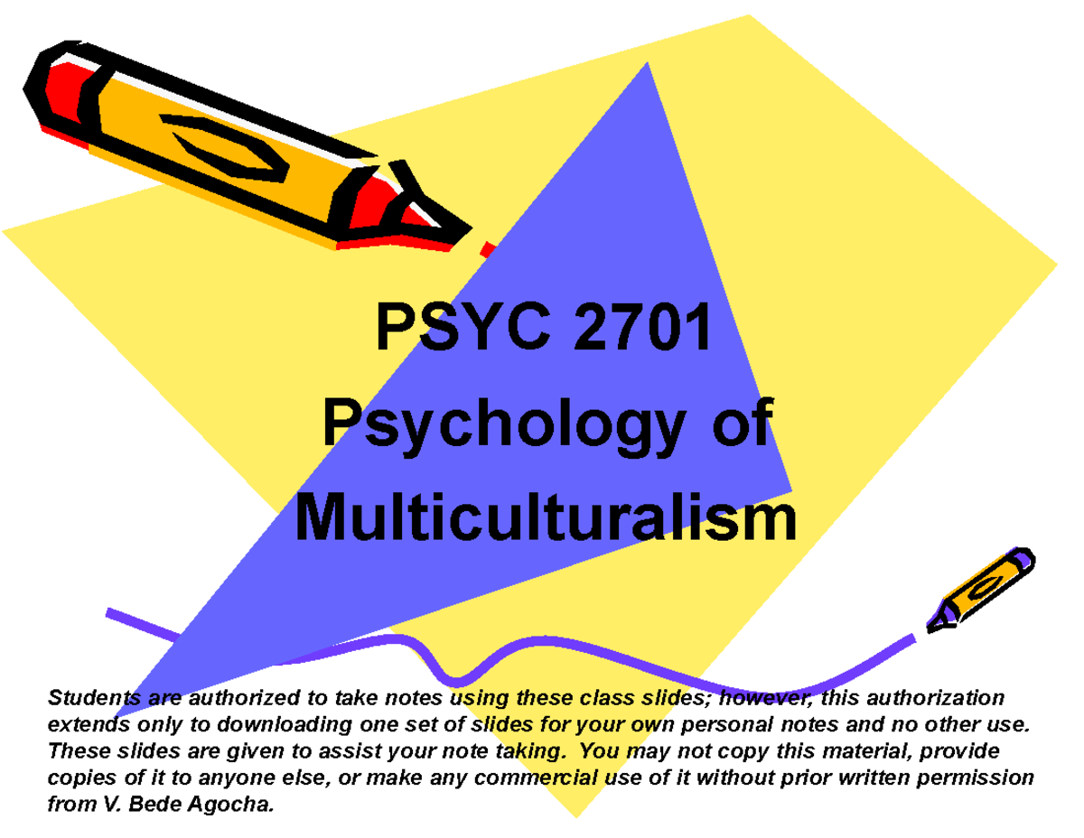 PSYC 2701 Lecture Notes: Exploring Multiculturalism and Identity - Studocu