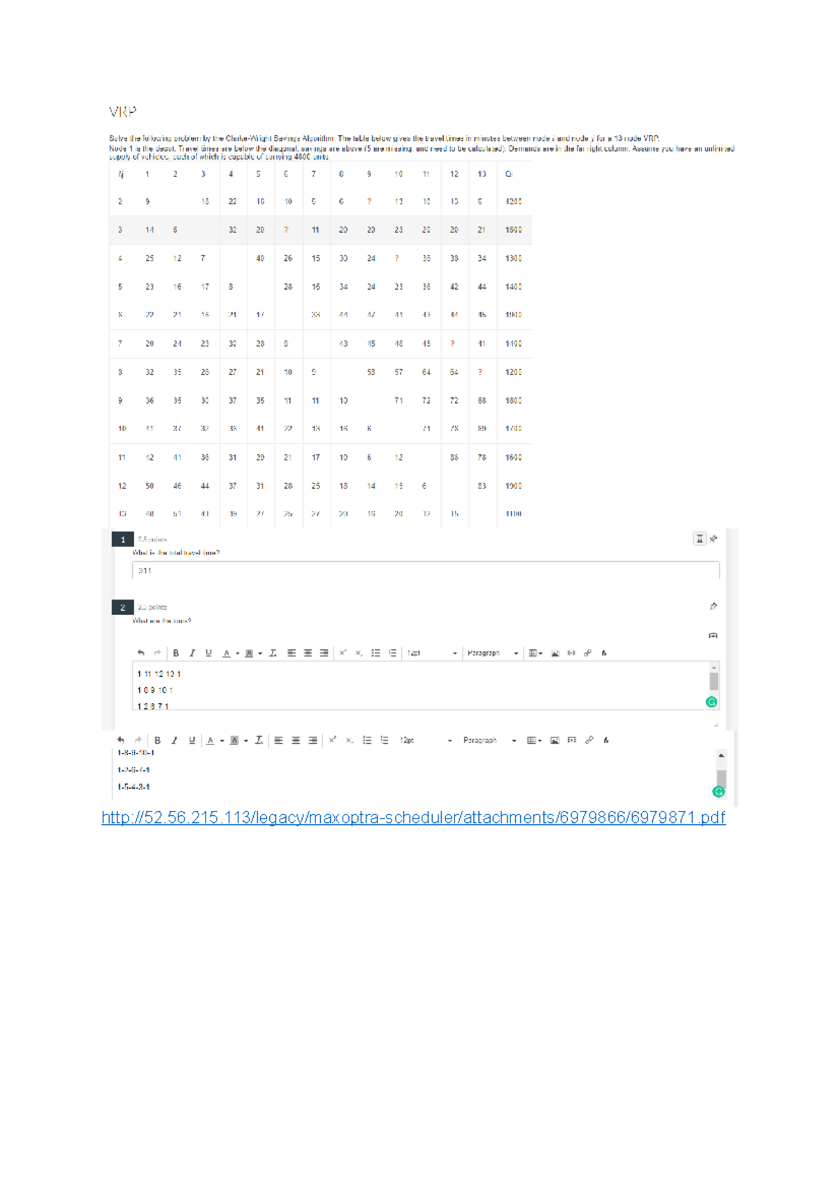 Clarke-Wright Savings Algorithm - Mobility and logistics - - Studeersnel