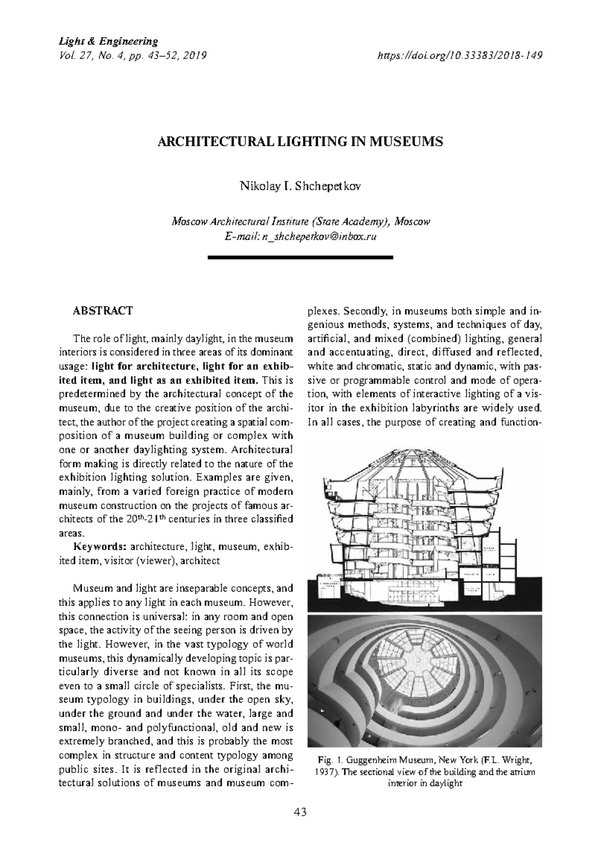 Architectural Lighting in Museums: Insights and Techniques - Studocu