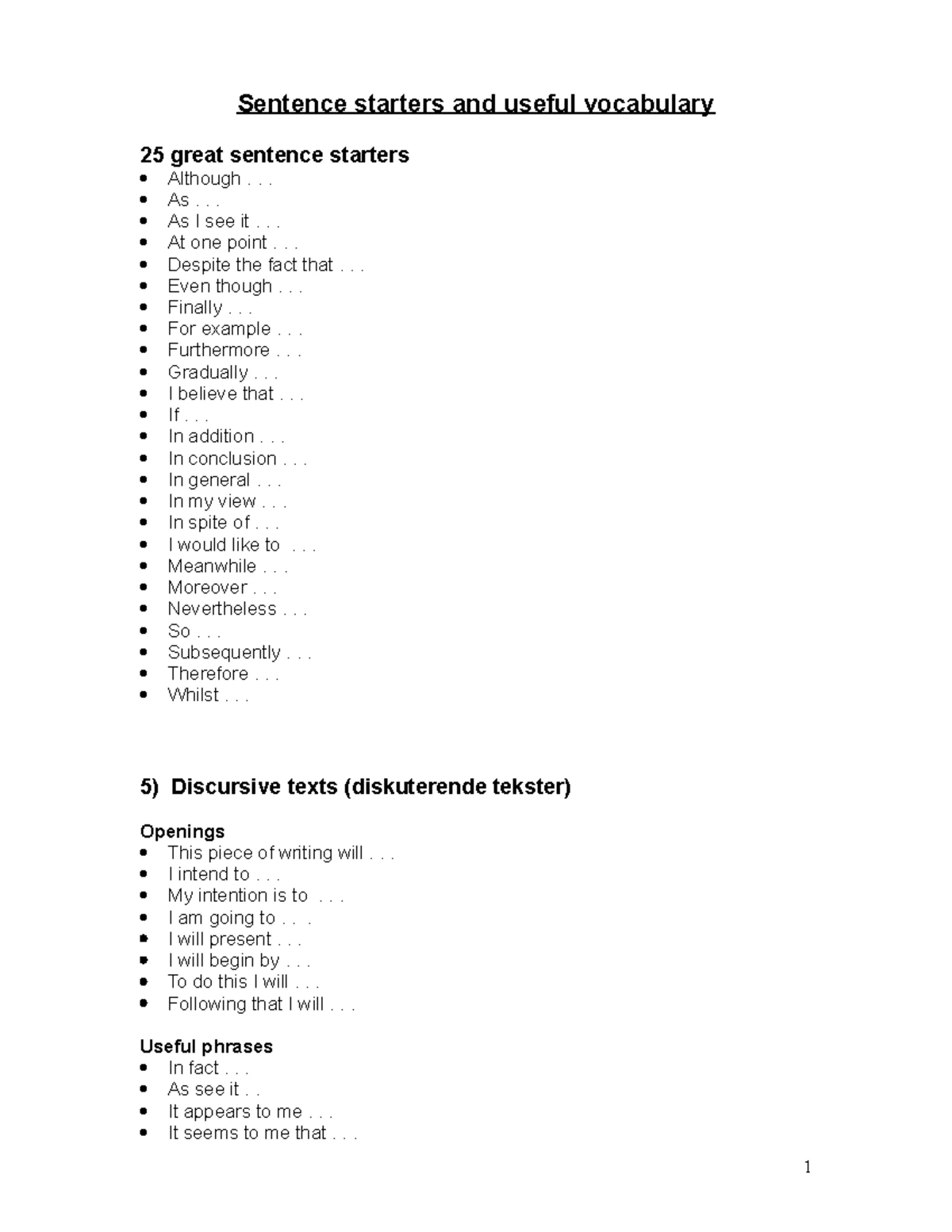 Linking words - En haug med engelske bindeord, som er kjekt å ha både ...
