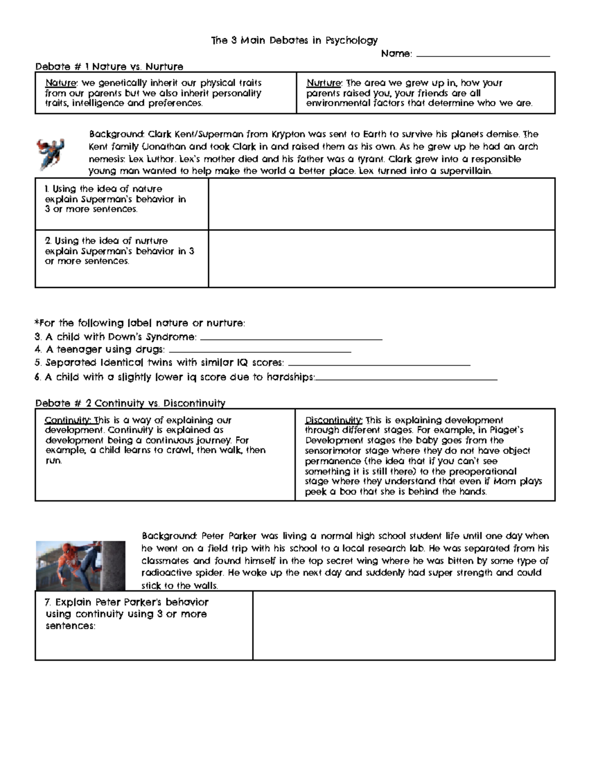 Copy of 3 Main Debates in Psychology - Google Docs - The 3 Main Debates ...