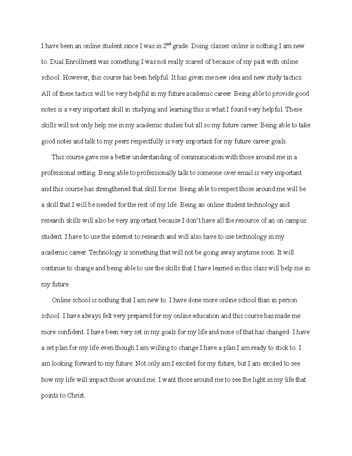 UNIV 104 Reflective Insights on Course Goals and Skills - Studocu